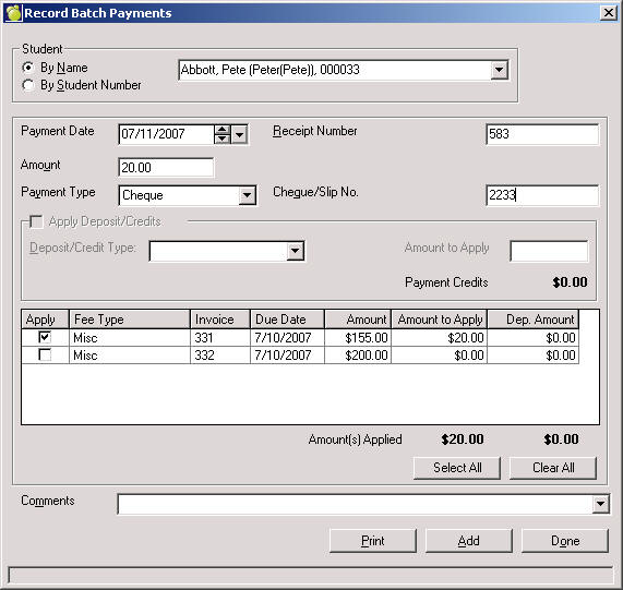 Quick Payment Entry