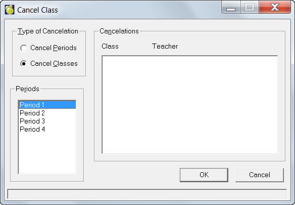 Enter Cancelled Classes