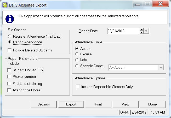 Print Attendance Registers