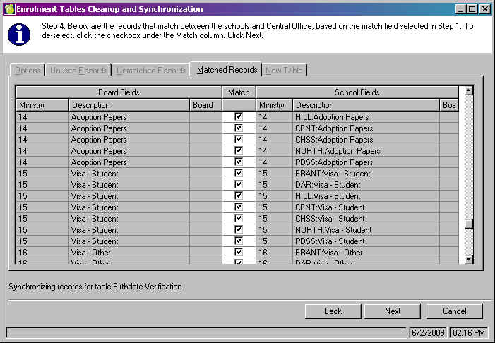 Synchronizing Board Enrolment Tables