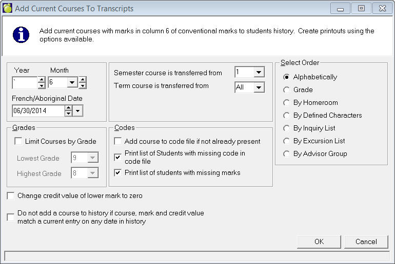 Add Current Courses To Transcripts