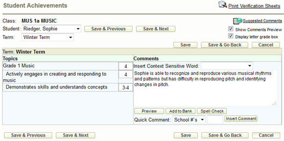 6 Define Comments Parameters