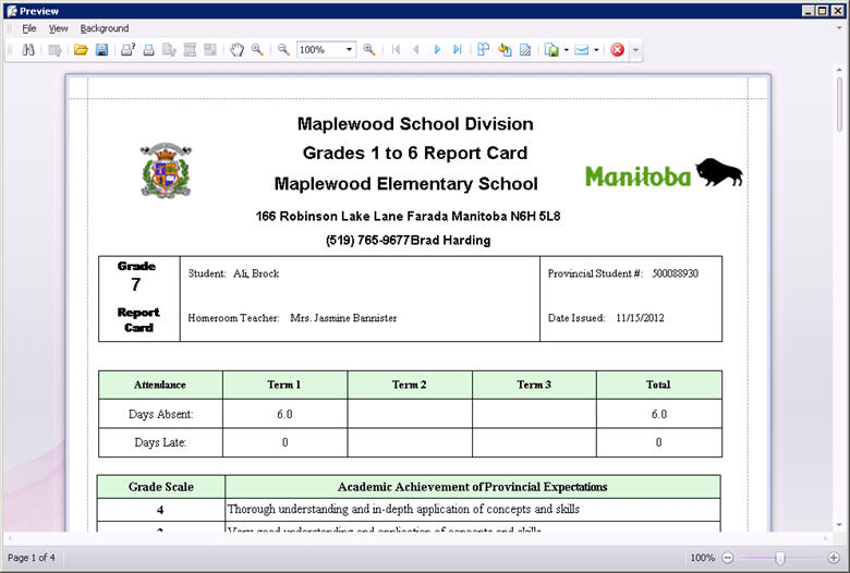 Manitoba Report Card Wizard