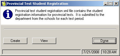 Provincial Test Student Registration