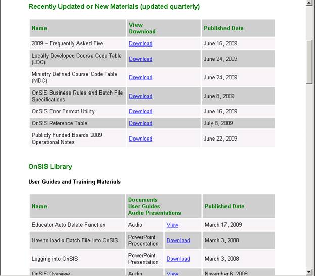 Ontario School Information System (OnSIS)