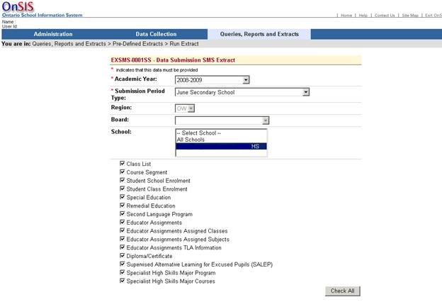 Ontario School Information System (OnSIS)