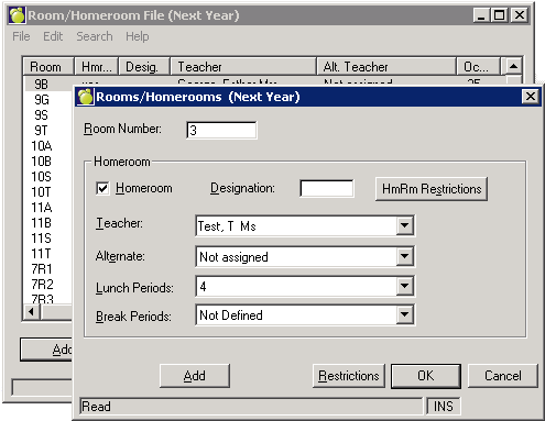 Step 3: Change the Scheduling Room/Homeroom File