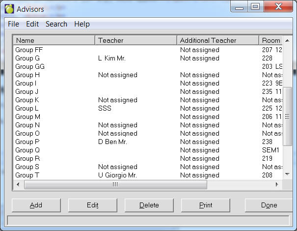 Adding Advisor Groups