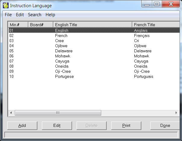 Set Up Language of Instruction