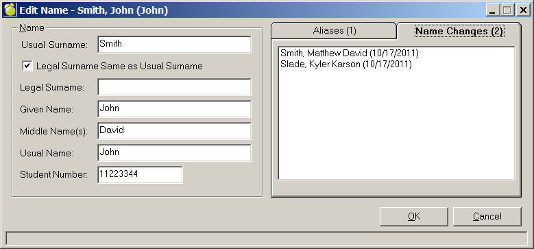 Biographics Tab - Students