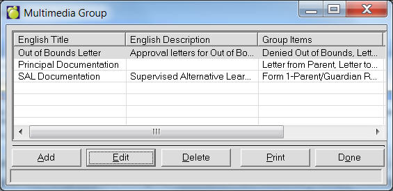 Setting up Multimedia Groups