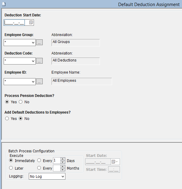 How to Add/Modify Default Deduction Assignments