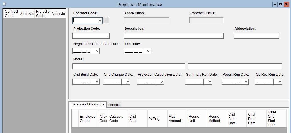 How to Create Projection Details