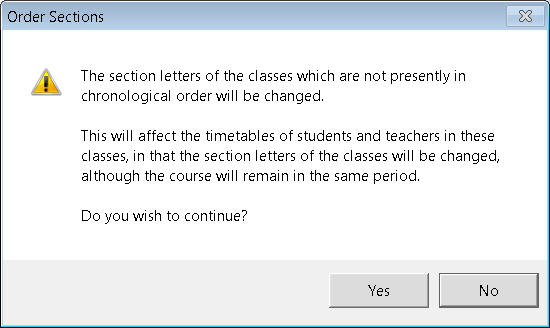 Order Class Sections
