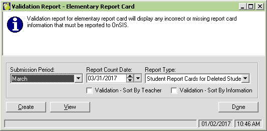 Ontario Provincial Report Cards - Validation Report