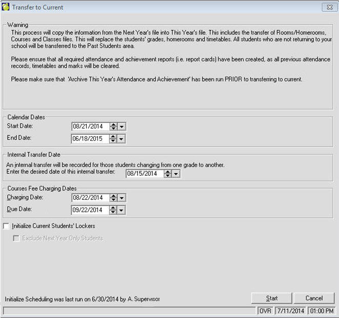 Transfer to Current Options